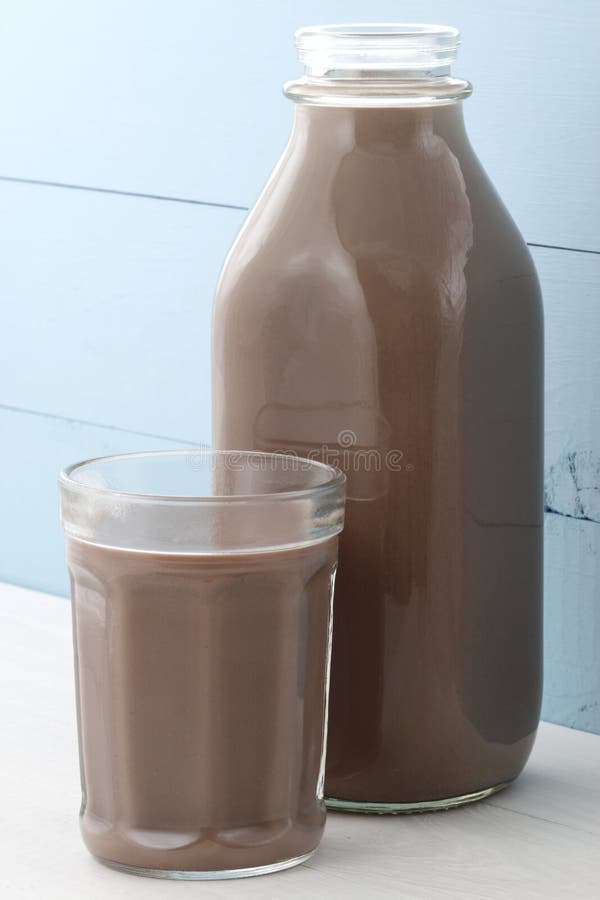 Chocolate milk bottle stock photo. Image of flavored - 28817112