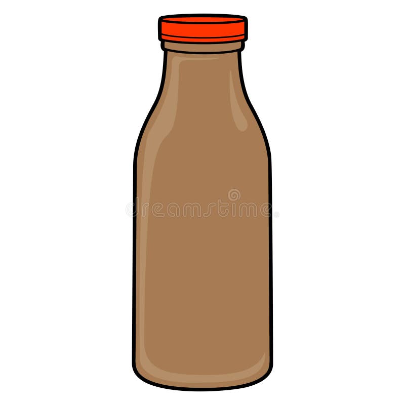 Chocolate Milk Bottle stock vector. Illustration of vector - 141825111