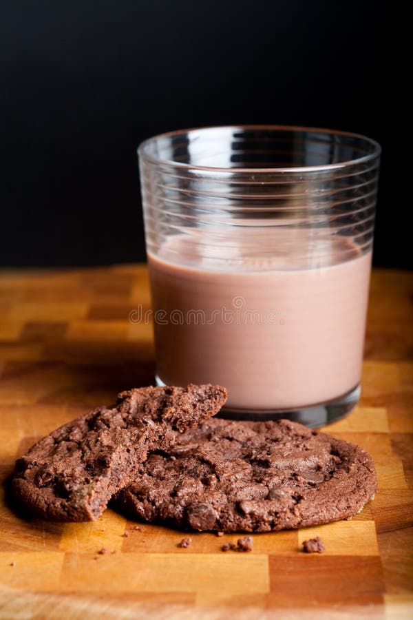 Chocolate milk and cookies stock photo. Image of edible - 9040566