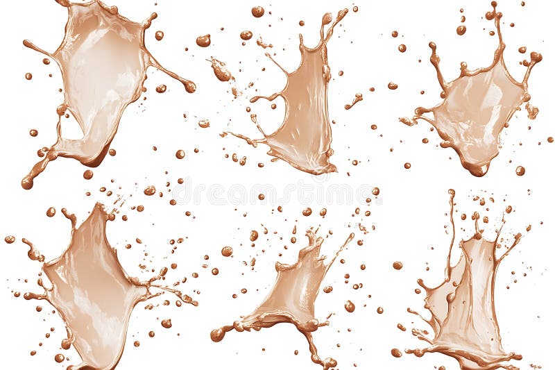 Chocolate Milk Liquid Bursting Swirls Dynamic Flowing Splash Against ...
