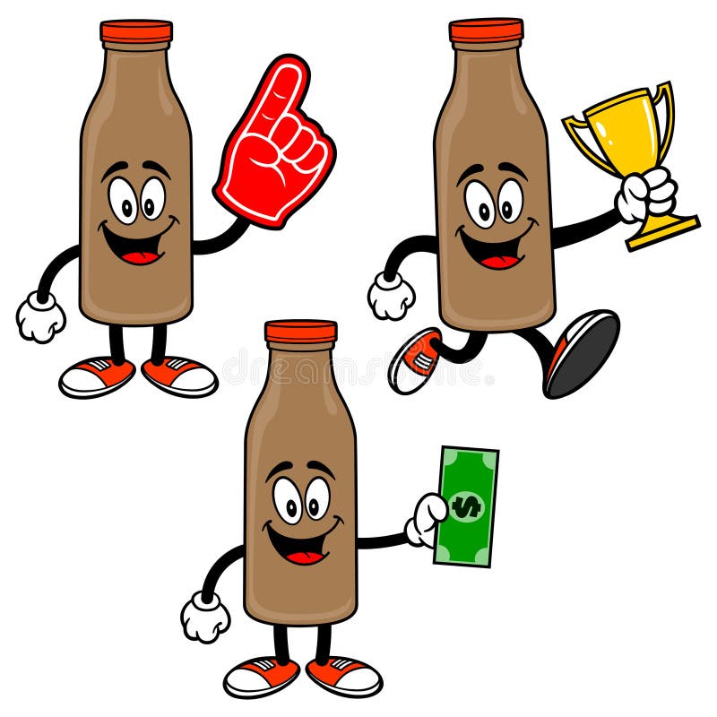 Chocolate Milk Mascot Set 01 Stock Vector - Illustration of food ...