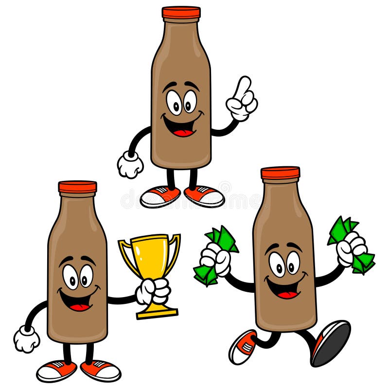 Chocolate Milk Mascot Set 03 Stock Vector - Illustration of drawn ...
