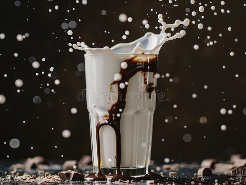 Chocolate Milk Pour stock photo. Image of sweet, pouring - 374045298