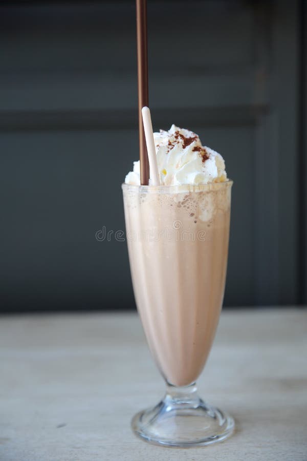 Chocolate milk shake stock photo. Image of isolated - 136967860