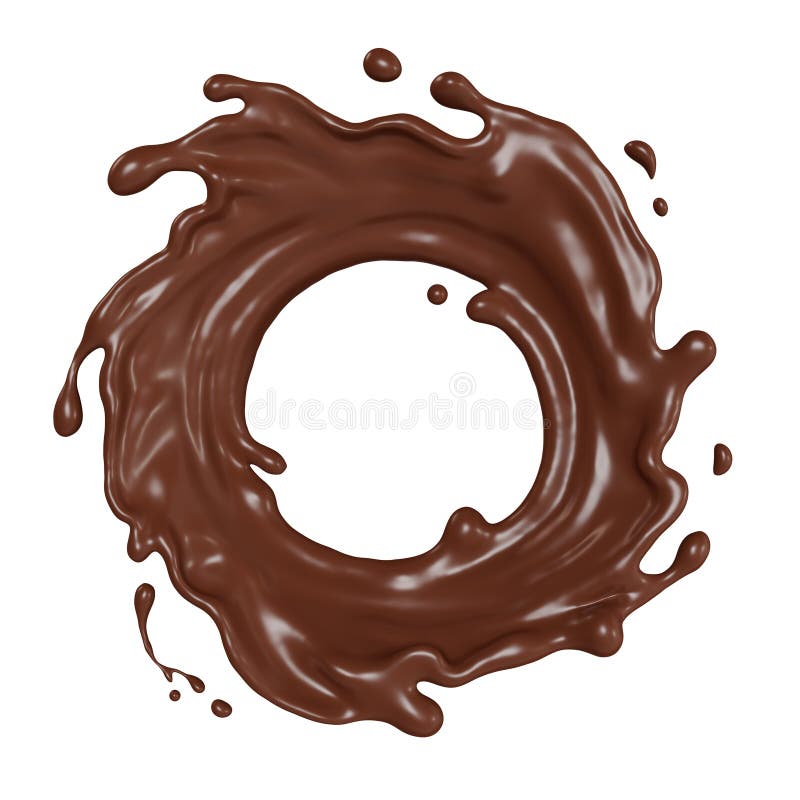 Chocolate Milk Splashes Slash Circle Wave Isolated. 3D Render ...