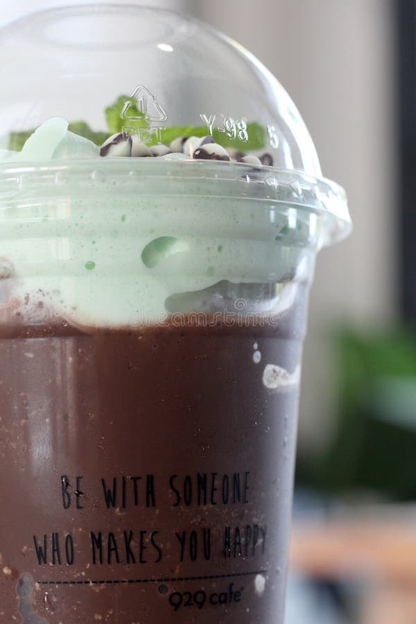 Dark and White Chocolate Mint Milkshake Stock Photo - Image of feel ...