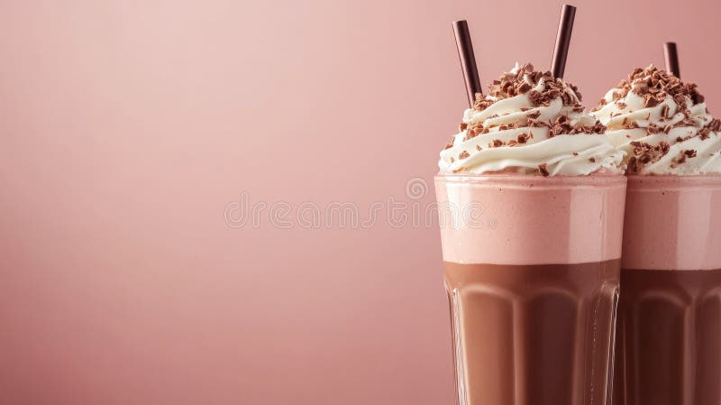 Chocolate Milkshake Advertising Banner with Copy Space for Text Stock ...