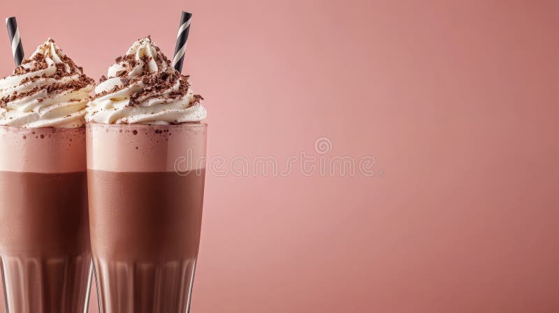 Chocolate Milkshake Advertising Banner with Copy Space for Text Stock ...