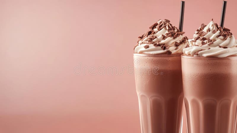 Chocolate Milkshake Advertising Banner with Copy Space for Text Stock ...