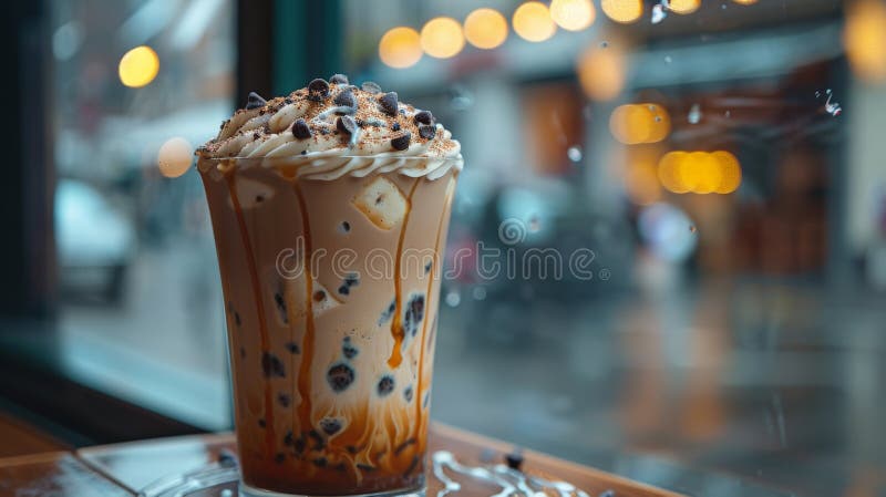 Chocolate Milkshake in a Cafe Stock Image - Image of caffeine ...