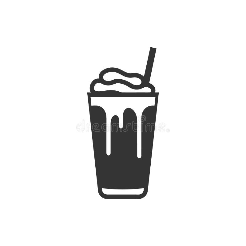 Chocolate Milkshake Icon stock vector. Illustration of vector - 296706280