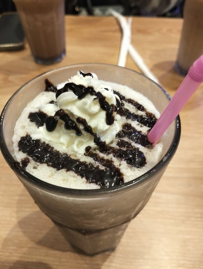 Chocolate milkshake stock image. Image of cream, dish - 358026445