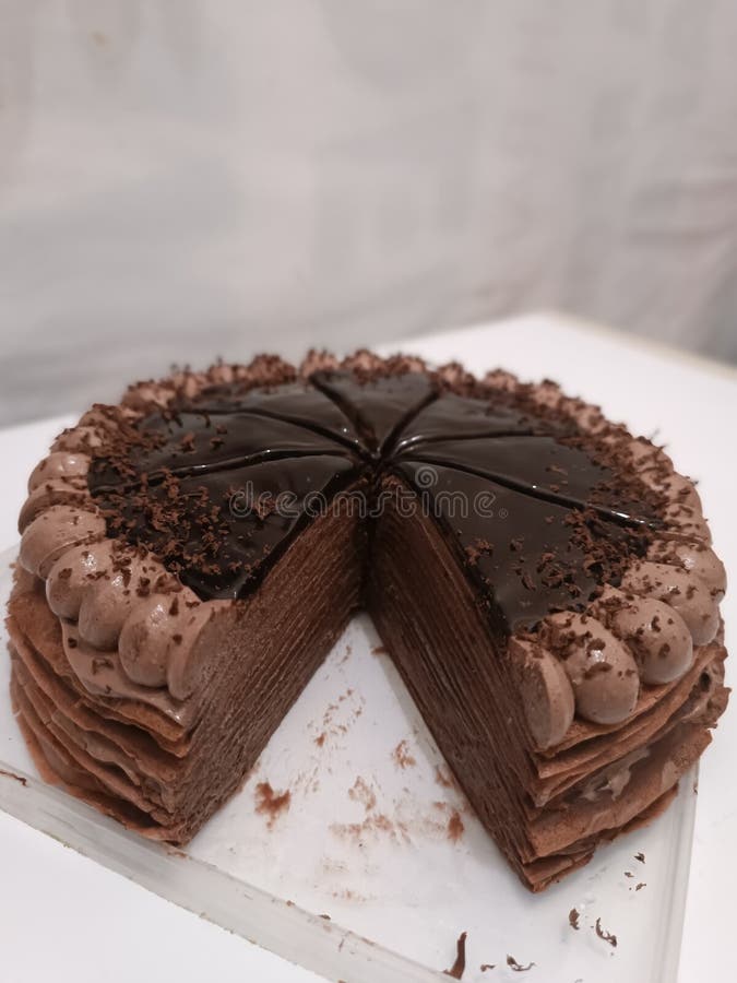 Chocolate MILLE Crepe& X27;s Stock Photo - Image of baking, crepes ...