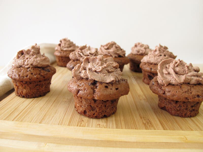 Chocolate mini-muffins stock photo. Image of topping - 58248108