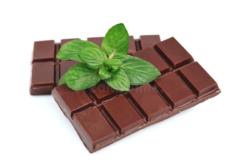 Dark chocolate with mint stock photo. Image of macro - 27190546