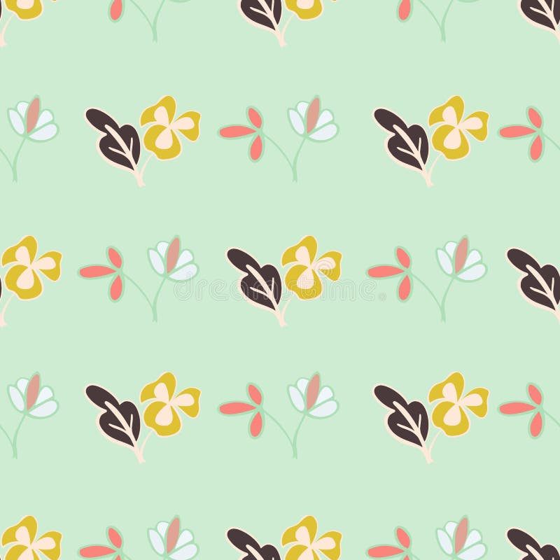 Chocolate Mint Floral Repeat Pattern Vector Print Stock Vector ...