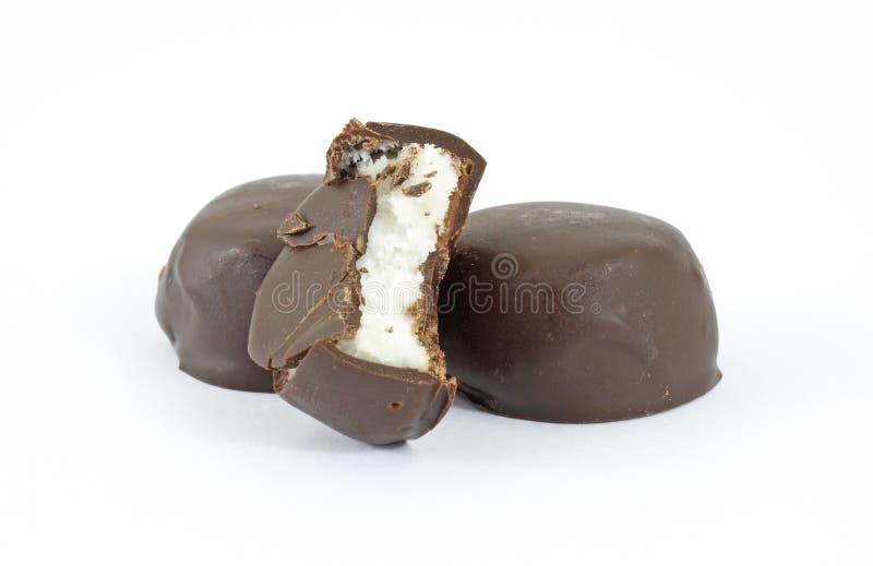 Chocolate Mints with One Bitten Stock Image - Image of edible, sugar ...