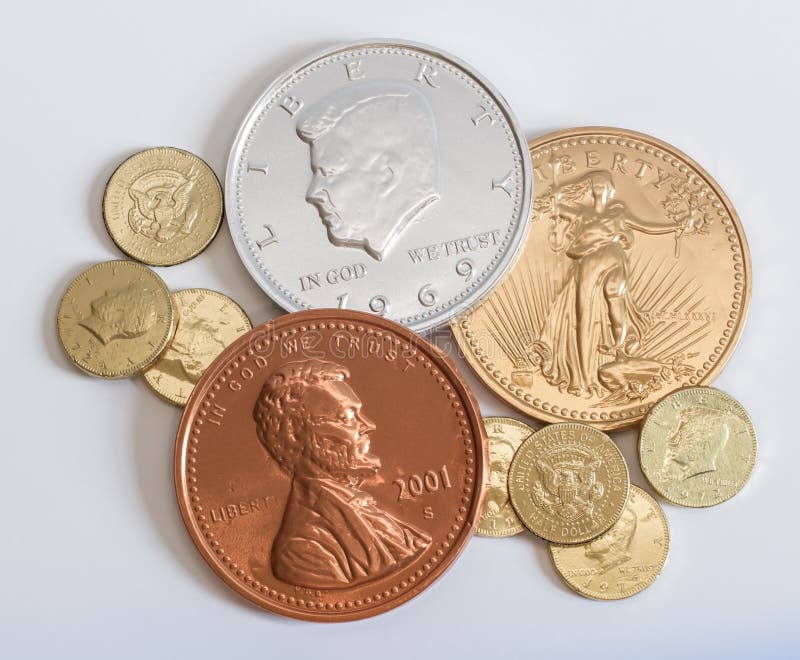 Chocolate Money Coins stock image. Image of president - 28552061