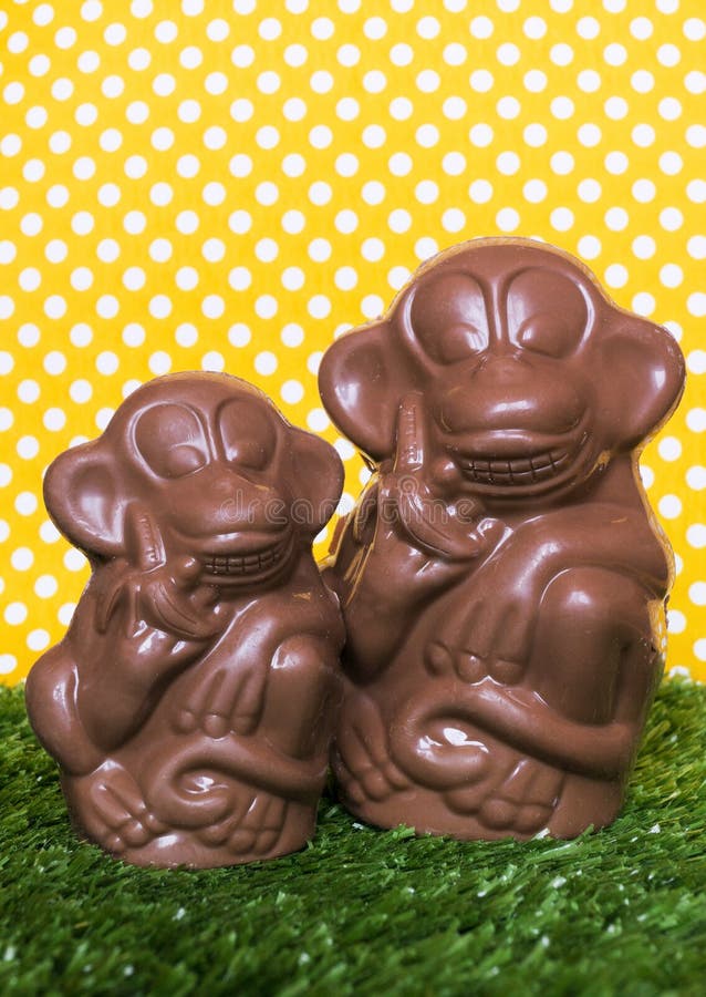 Chocolate Monkey on the Grass Stock Photo - Image of monkeys, symbol ...