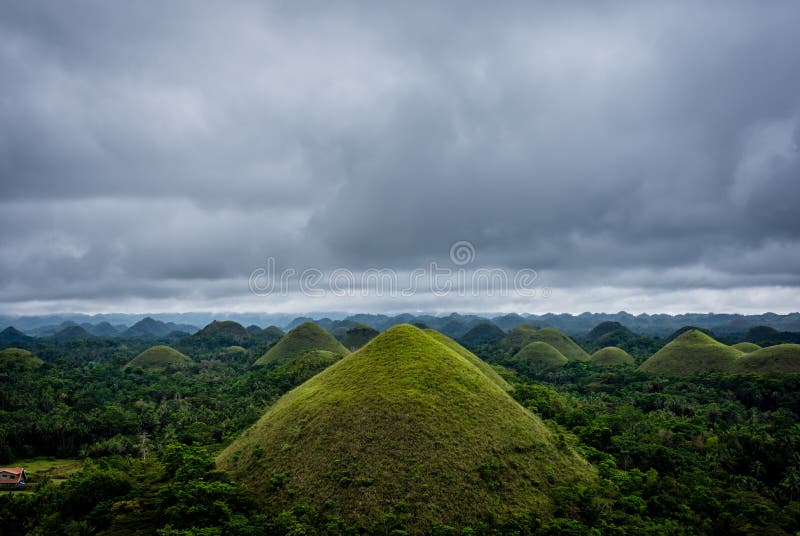 Chocolate Mountains of Bohol Island Stock Image - Image of forest ...