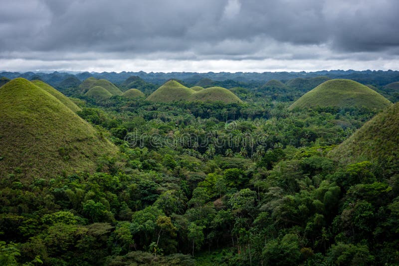 Chocolate Mountains of Bohol Island Stock Photo - Image of famous ...