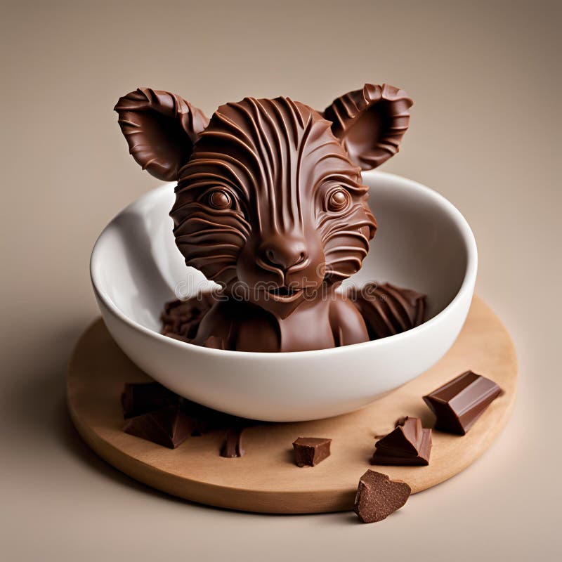 A Chocolate Mouse in a Bowl Stock Illustration - Illustration of cake ...