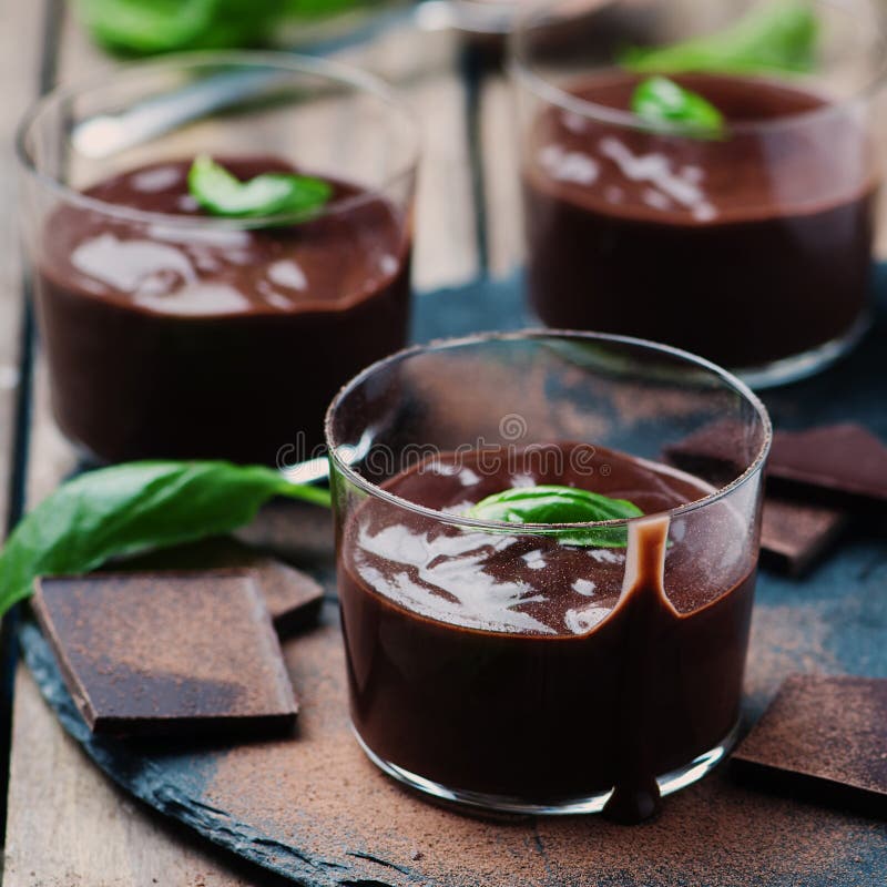 Chocolate Mousse with Basil Stock Image - Image of gourmet, brown: 61387297