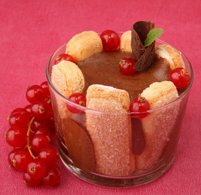 Chocolate Mousse and Biscuit Stock Image - Image of delicious ...