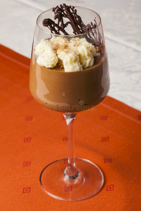 Chocolate Mousse in Dessert in Glass Stock Image - Image of vanilla ...