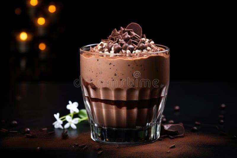 Chocolate Mousse in Glass. AI Generated Stock Illustration ...