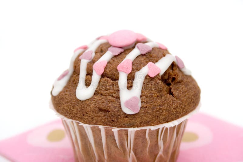 Chocolate muffin stock image. Image of heart, muffins - 1699135