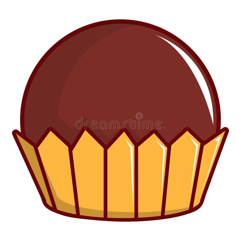 Chocolate Muffin Icon, Cartoon Style Stock Vector - Illustration of ...