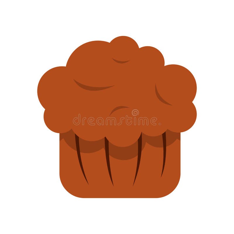 Chocolate Muffin Icon, Flat Style Stock Vector - Illustration of ...