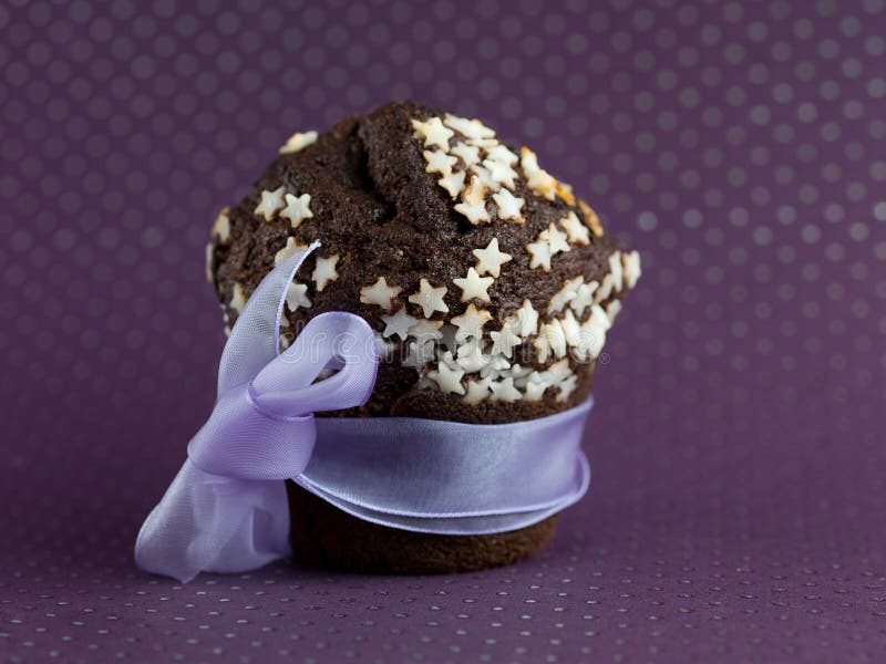 Chocolate Muffin Wrapped Up As a Gift Stock Image - Image of cake ...