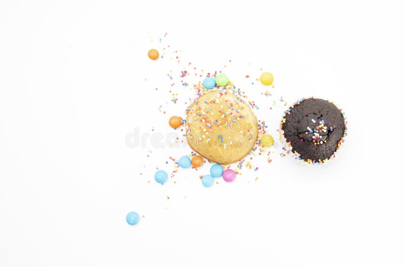 Chocolate Muffin And Yellow Muffin Cupcake Design By Colorful Sprinkle