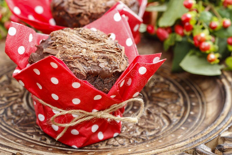 Chocolate Muffins on Party Table Stock Image - Image of cookbook ...