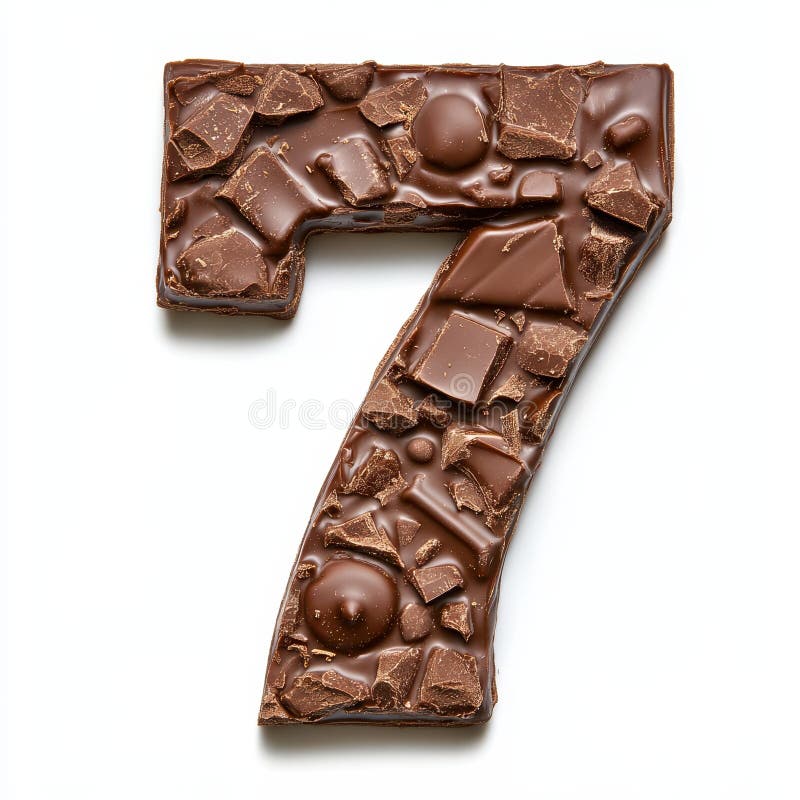 A Chocolate Number Seven, Designed with Various Chocolate Pieces and ...