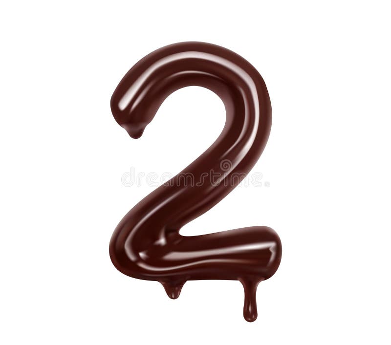 Chocolate Number 2 Two Font, Choco Flow Candy Type Stock Vector ...