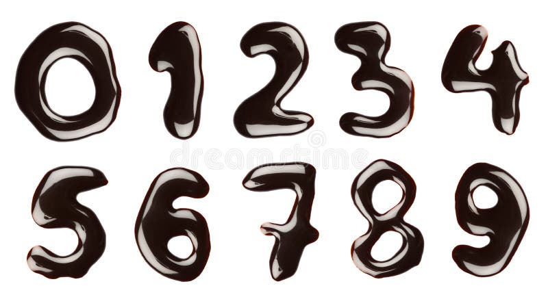 Chocolate Numbers Candles for Holiday Cake Stock Vector - Illustration ...