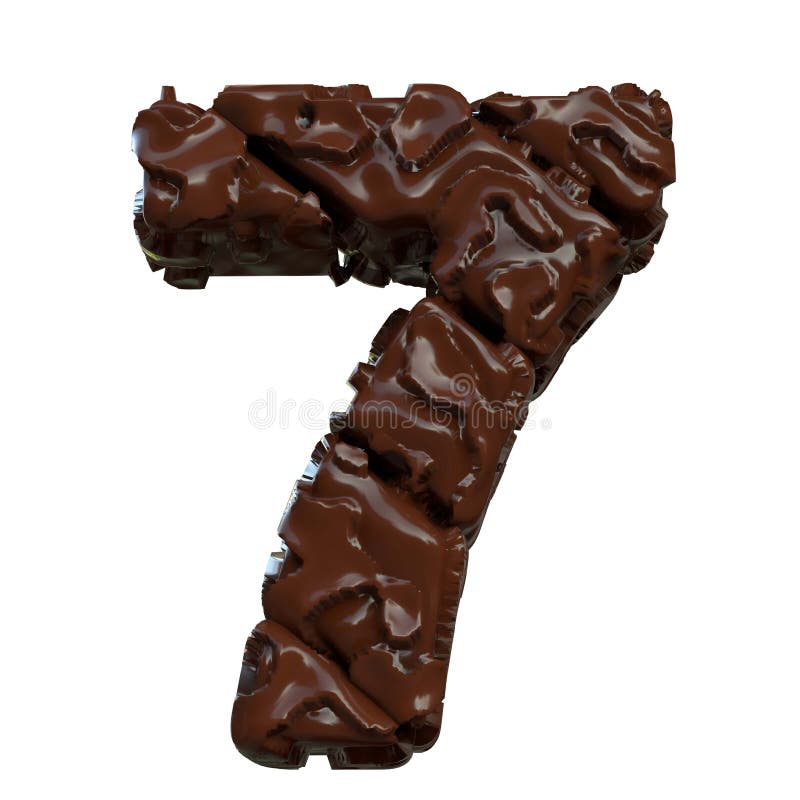 Chocolate Numbers. 3d Number 7 Stock Photo - Illustration of sugar ...