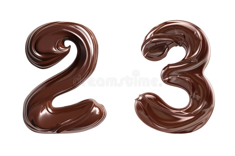 Chocolate Numbers Isolated stock image. Illustration of sauce - 307049565