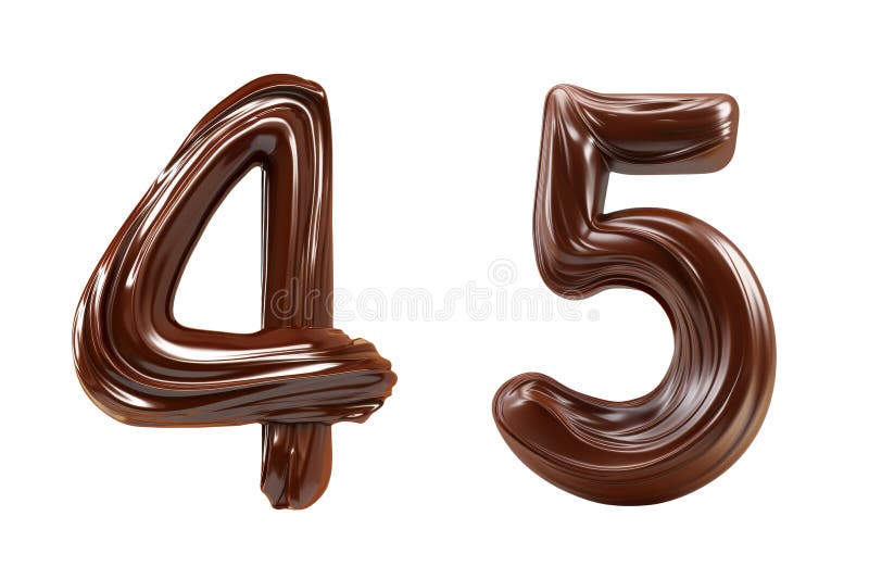 Chocolate Numbers Isolated stock photo. Illustration of sweet - 307049584