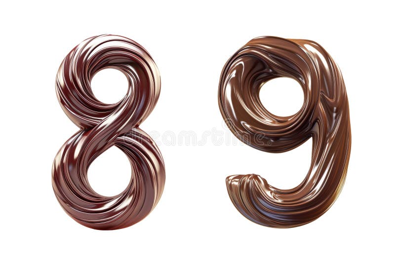 Chocolate Numbers Isolated stock photo. Illustration of isolated ...