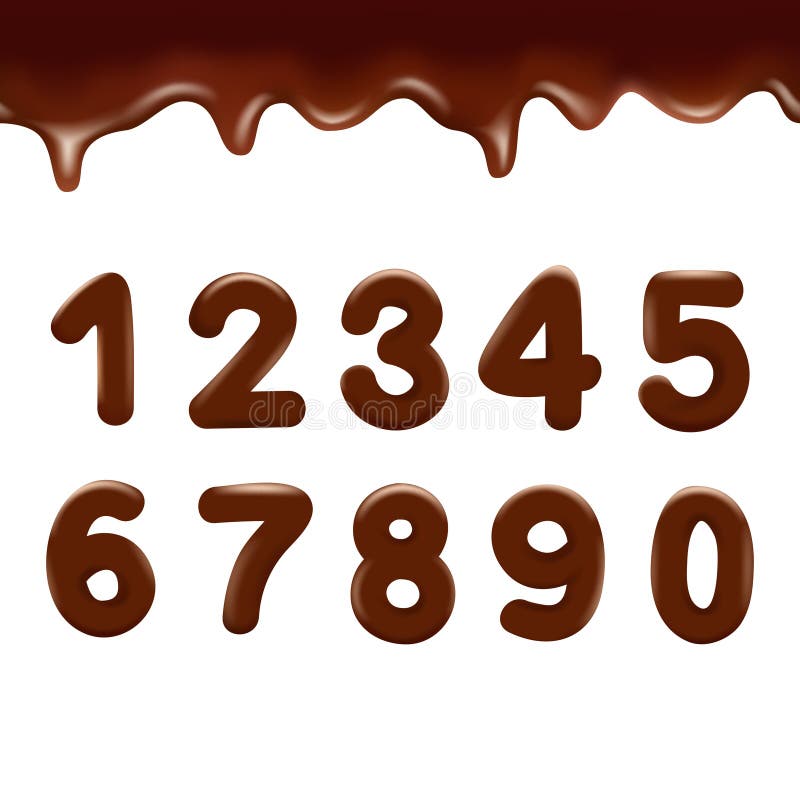 Chocolate Numbers Candles for Holiday Cake Stock Vector - Illustration ...