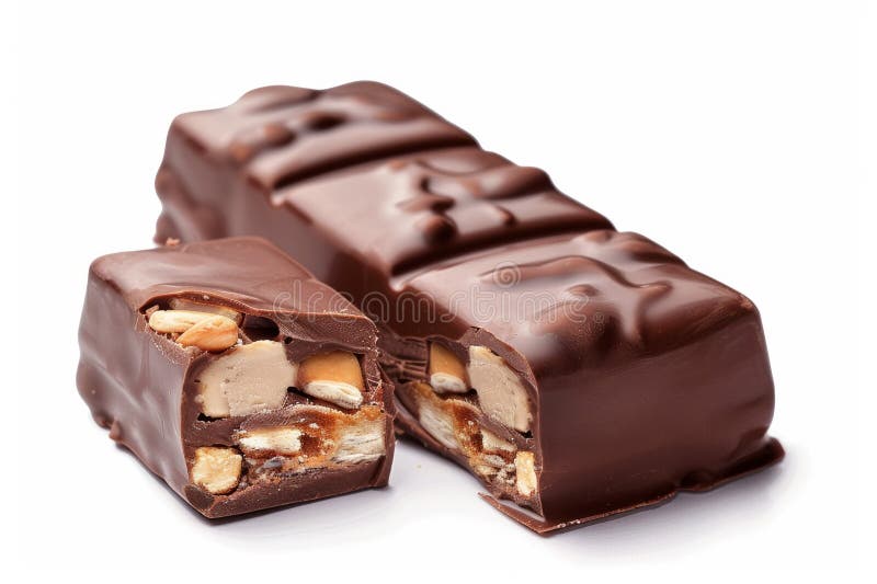 Chocolate Nut Bar Isolated White Background Neural Network Ai Generated ...