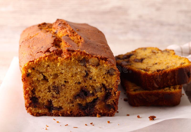Chocolate and Nut Butternut Bread Stock Photo - Image of slice, snack ...
