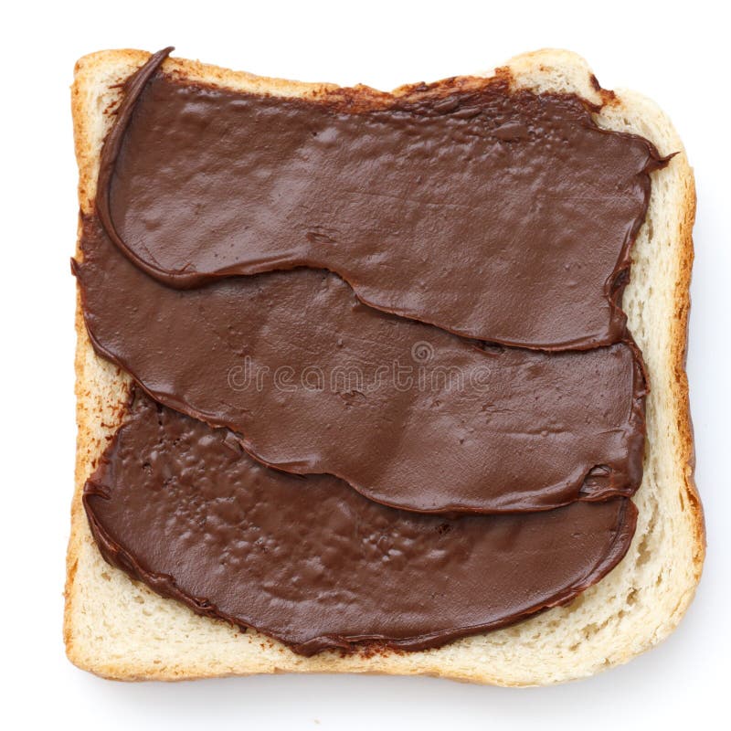 Chocolate Nut Spread on Sliced White Bread. Stock Photo - Image of ...