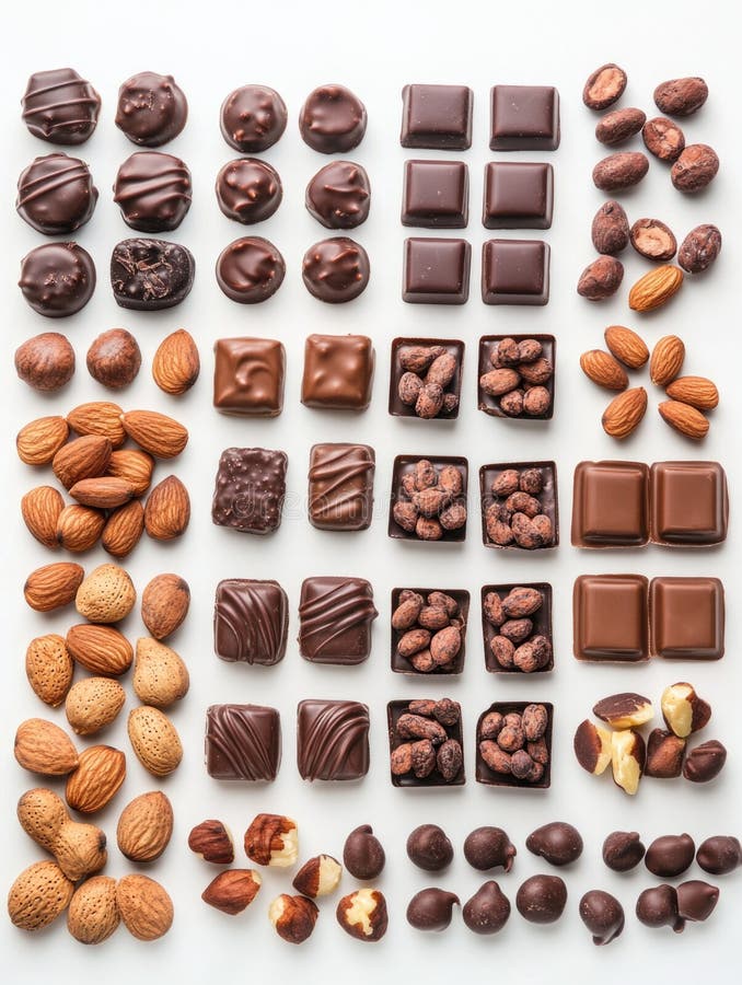 Chocolate and Nuts Assortment Stock Image - Image of chocolates ...
