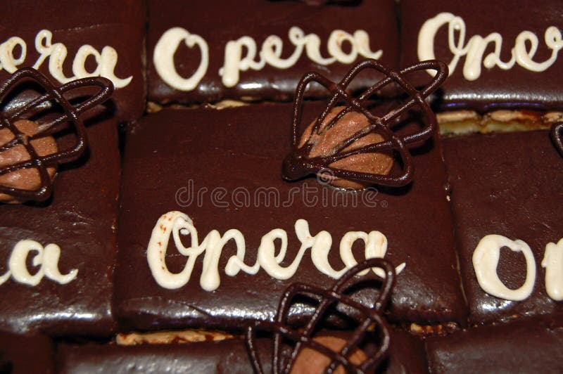 Chocolate Opera Cake As Part of Food Dessert Stock Photo - Image of ...