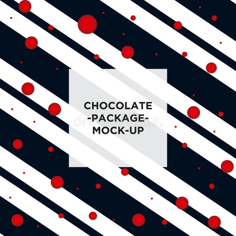 Chocolate Package with Stripes and Rounds.poster with Black, White, Red ...